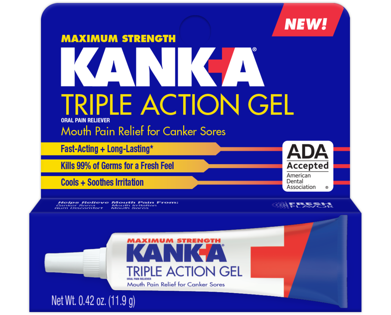 Kank-A Triple Action Mouth Pain Relief Gel for Canker Sores | American ...